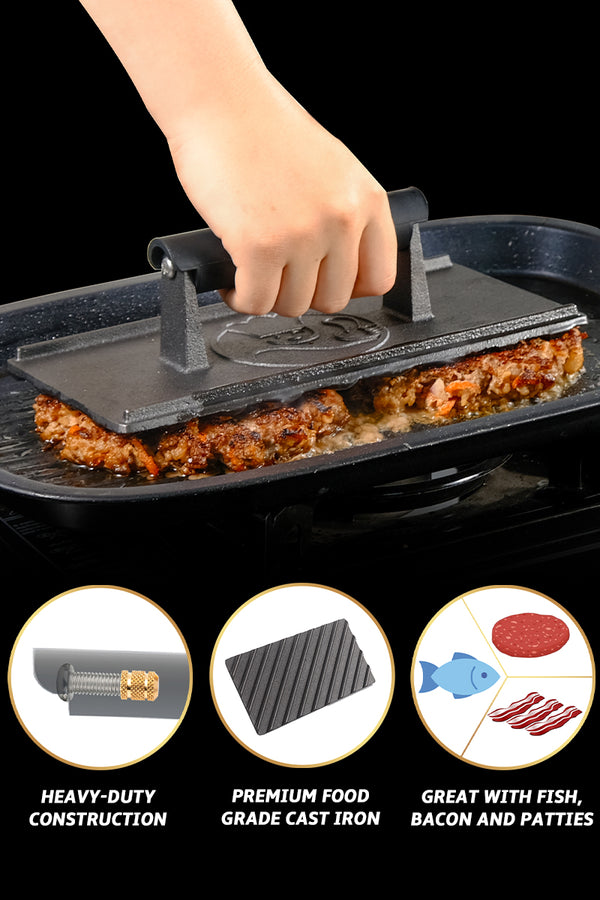 Cast Iron Grill Press – Gourmet Easy